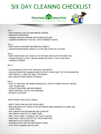 6 day cleaning challenge checklist thank you